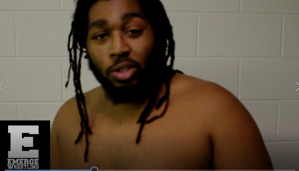 Deonta Davis celebrates after defeating Chris Moore | EMERGE Wrestling